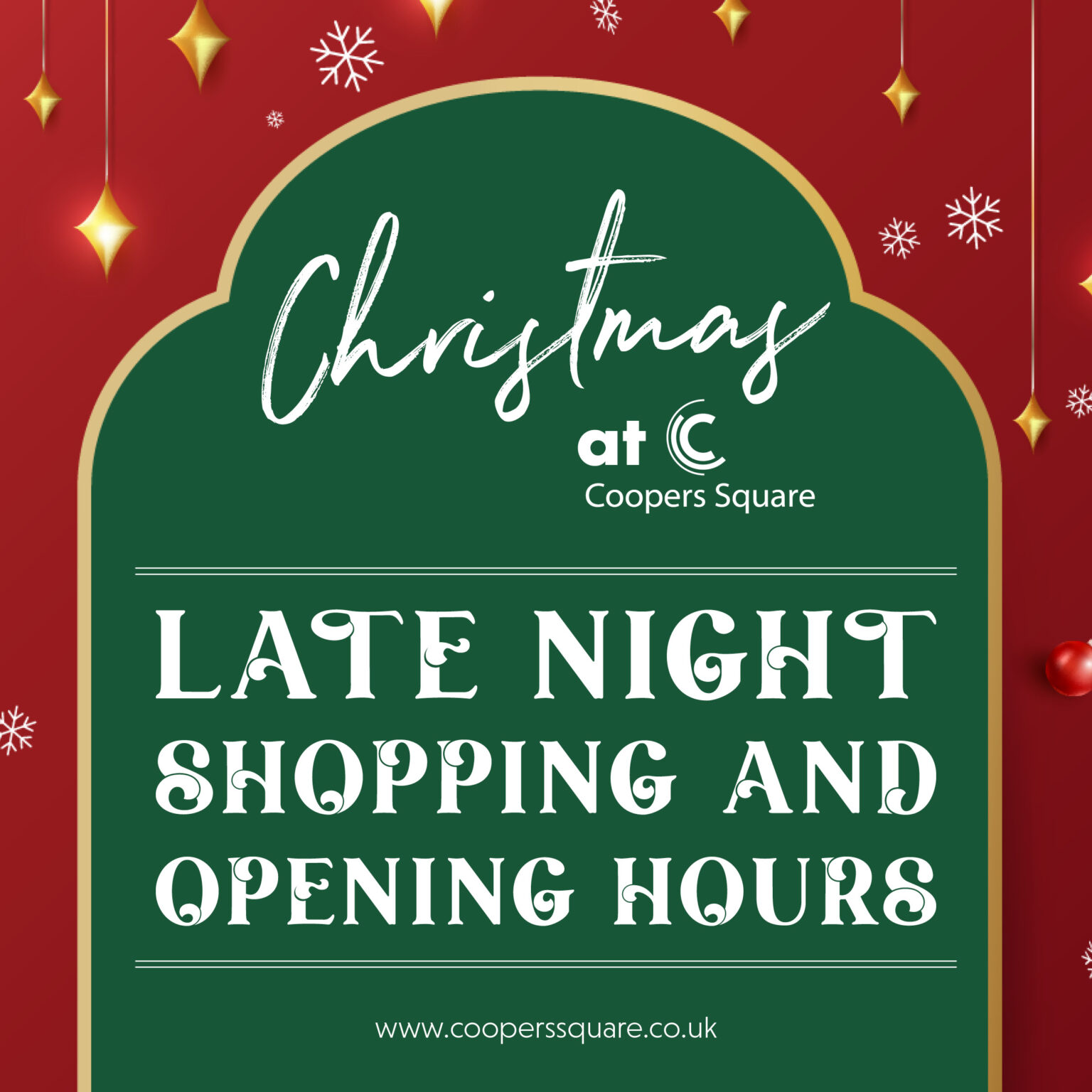 Late Night Shopping and Christmas Opening Hours – Coopers Square
